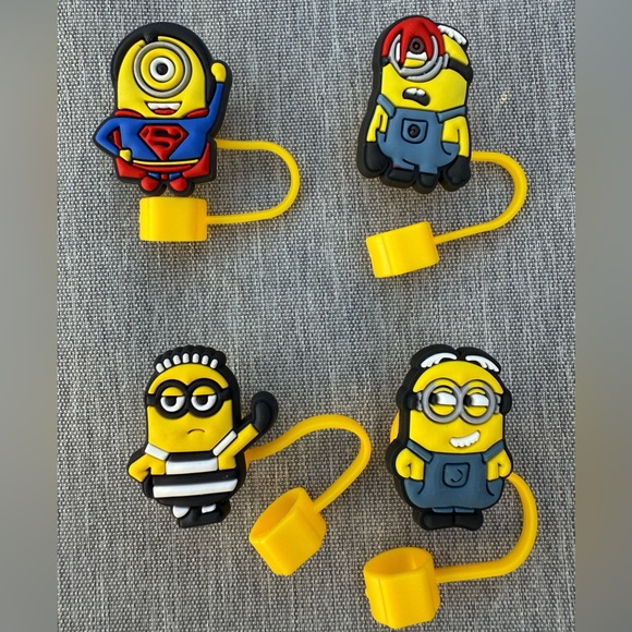 Other | Set Of Four Minionthemed Straw Covers Cap | Poshmark